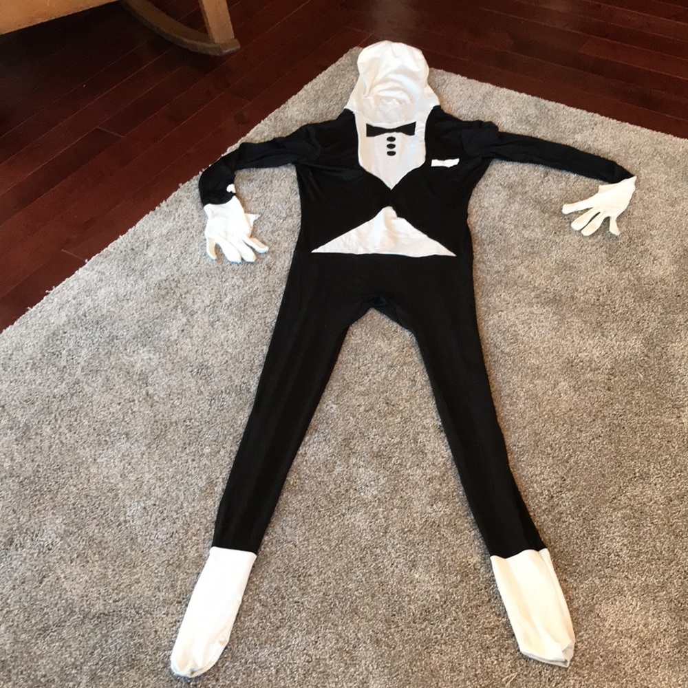 Black Tuxedo Morphsuit Halloween Costume Size Medium - Gem